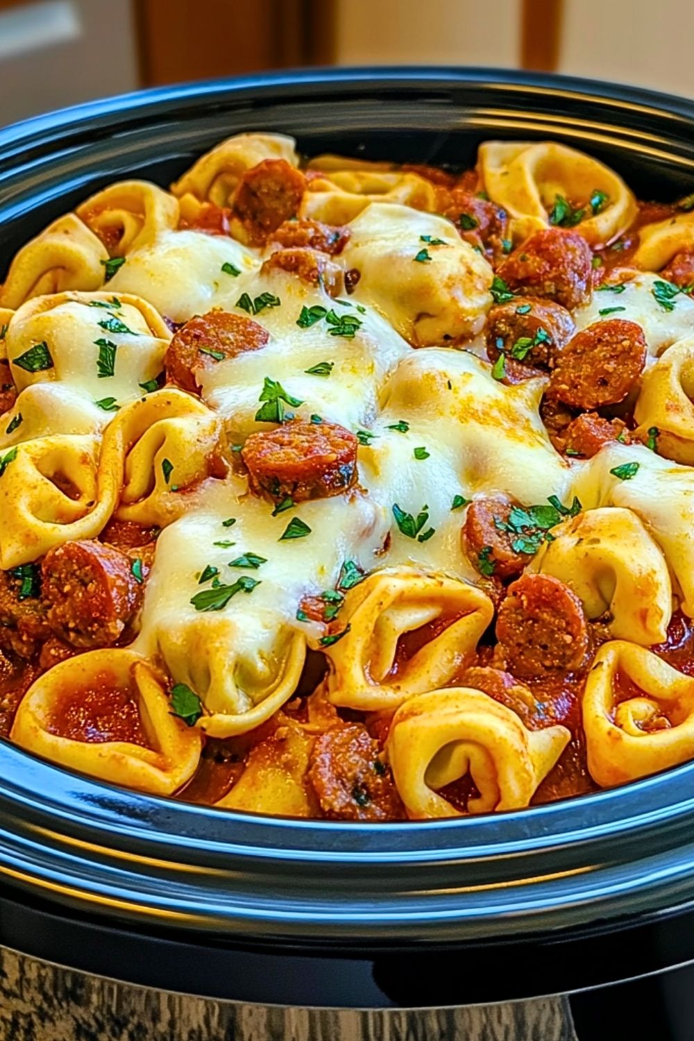 Crockpot Cheese Tortellini and Sausage - Ava Chef Life