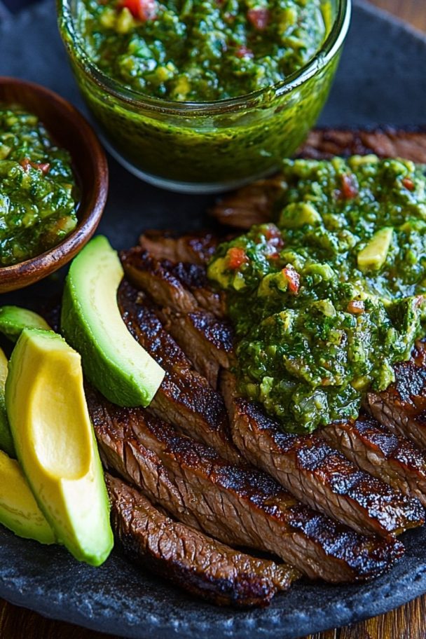 Carne Asada with Avocado Salsa Verde - Ava Chef Life
