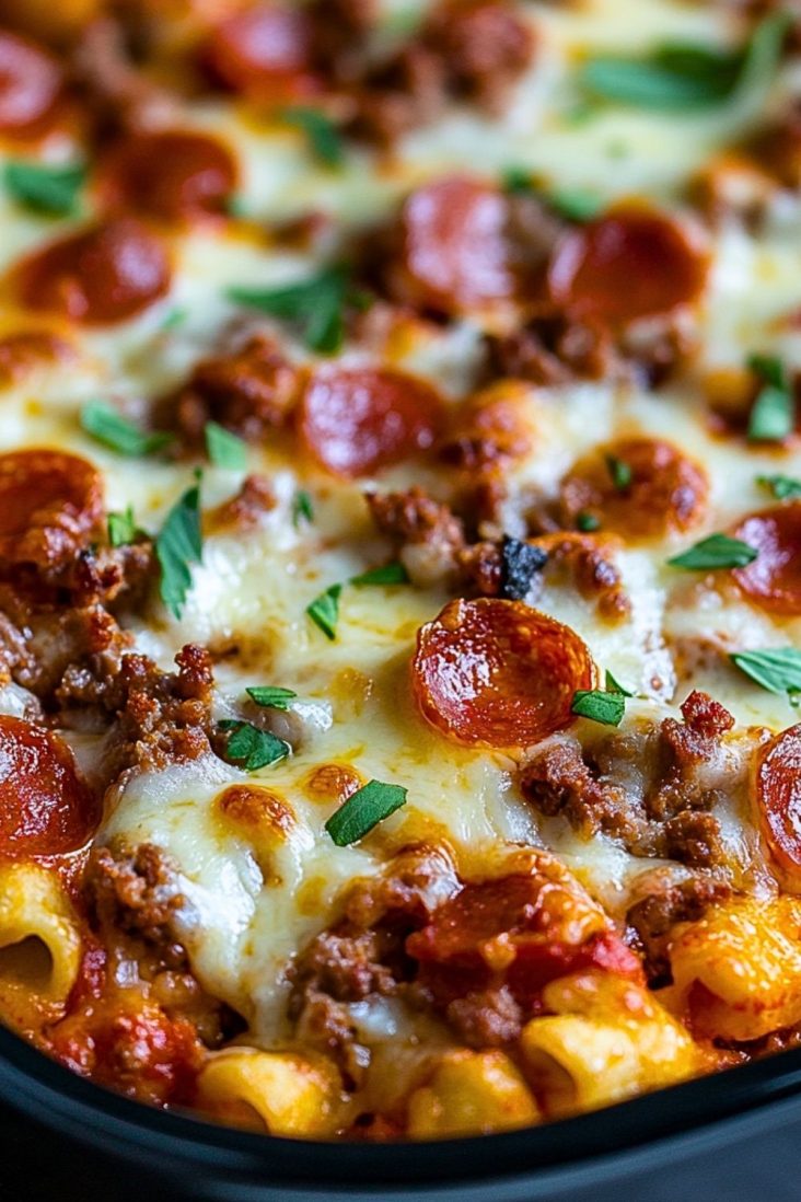 Cheesy Meat Lovers Pizza Casserole - Ava Chef Life