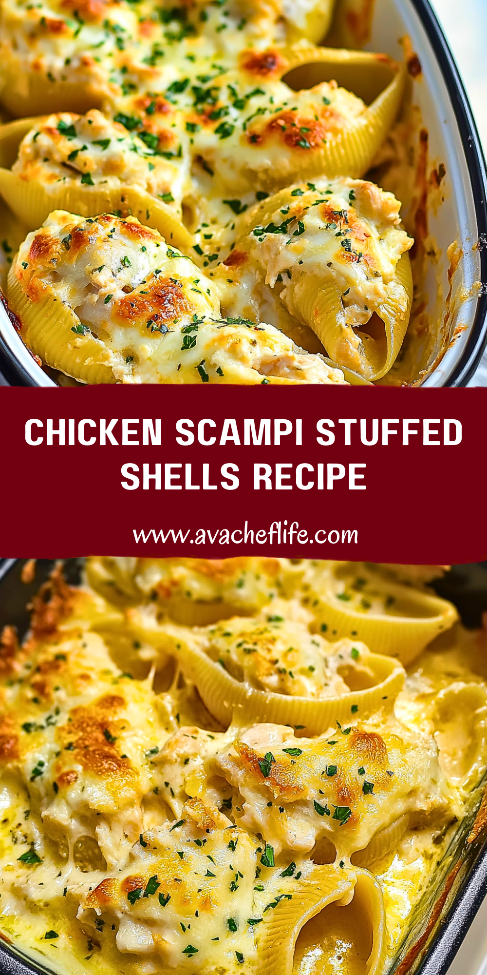 Chicken Scampi Stuffed Shells - Ava Chef Life