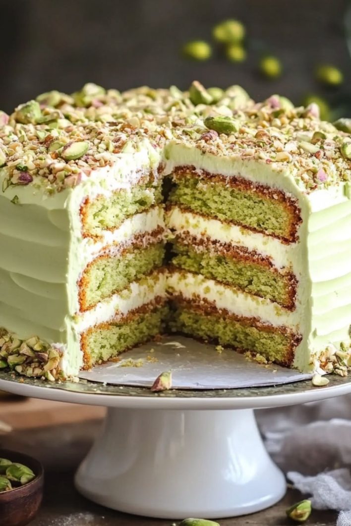 Decadent Pistachio Cream Cake - Ava Chef Life