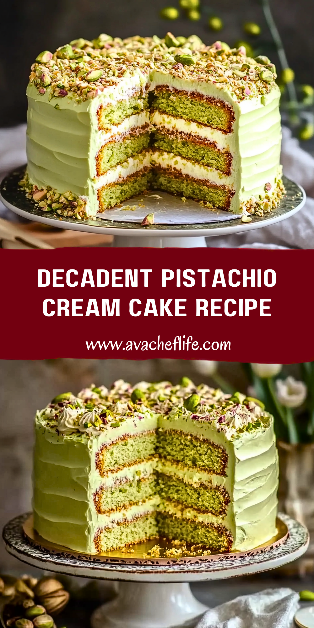 Decadent Pistachio Cream Cake - Ava Chef Life