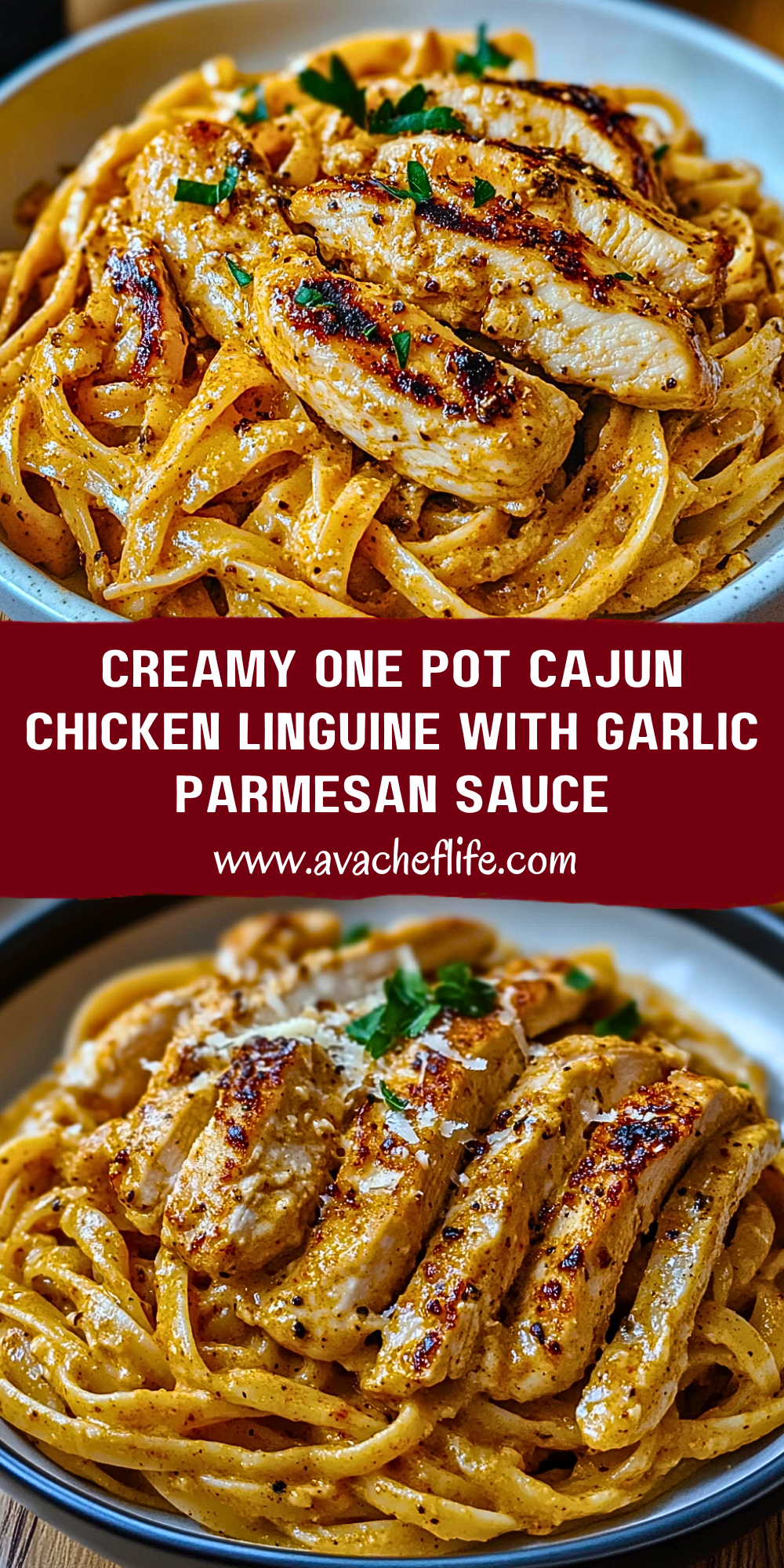 Creamy One Pot Cajun Chicken Linguine with Garlic Parmesan Sauce - Ava ...