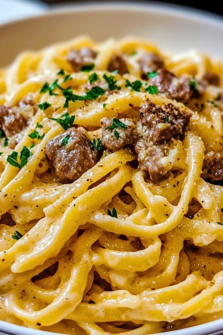 Creamy Parmesan Linguine with Garlic Butter Beef - Ava Chef Life