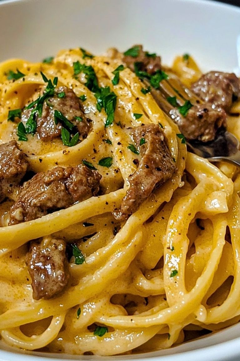 Garlic Butter Beef Linguine in Creamy Parmesan Sauce - Ava Chef Life