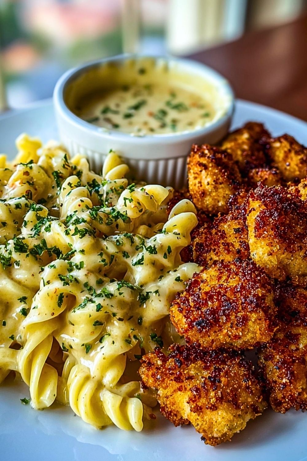 Crispy Parmesan Chicken Bites with Smoked Cajun Alfredo Gemelli Recipe ...