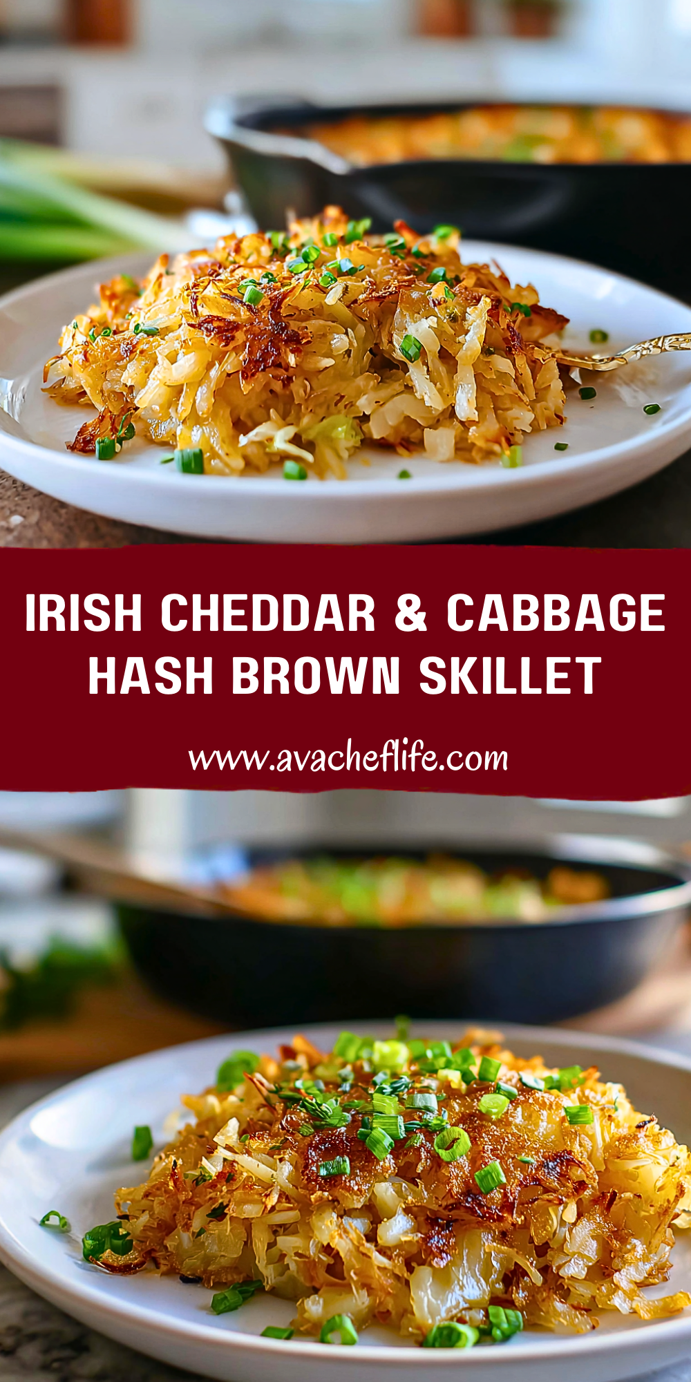 Irish Cheddar & Cabbage Hash Brown Skillet - Ava Chef Life