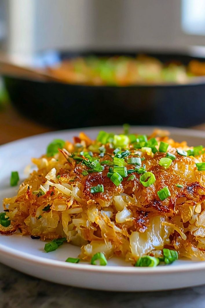 Irish Cheddar & Cabbage Hash Brown Skillet - Ava Chef Life