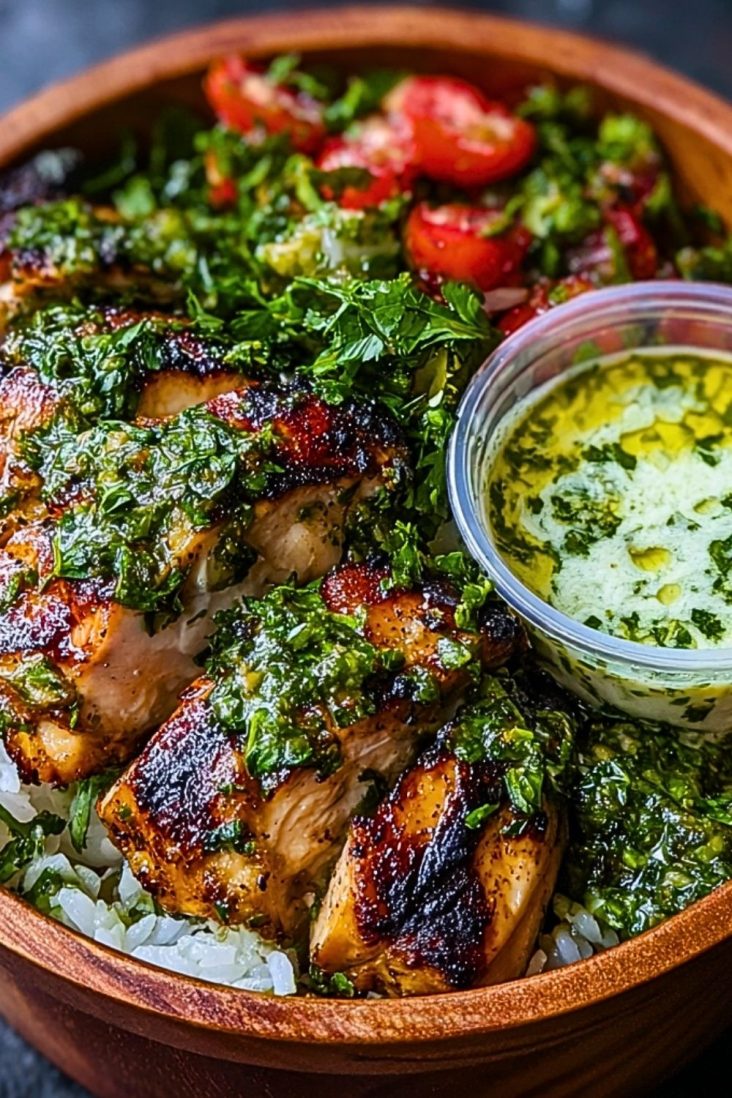 Chimichurri Grilled Chicken Bowl with Garlic Sauce - Ava Chef Life