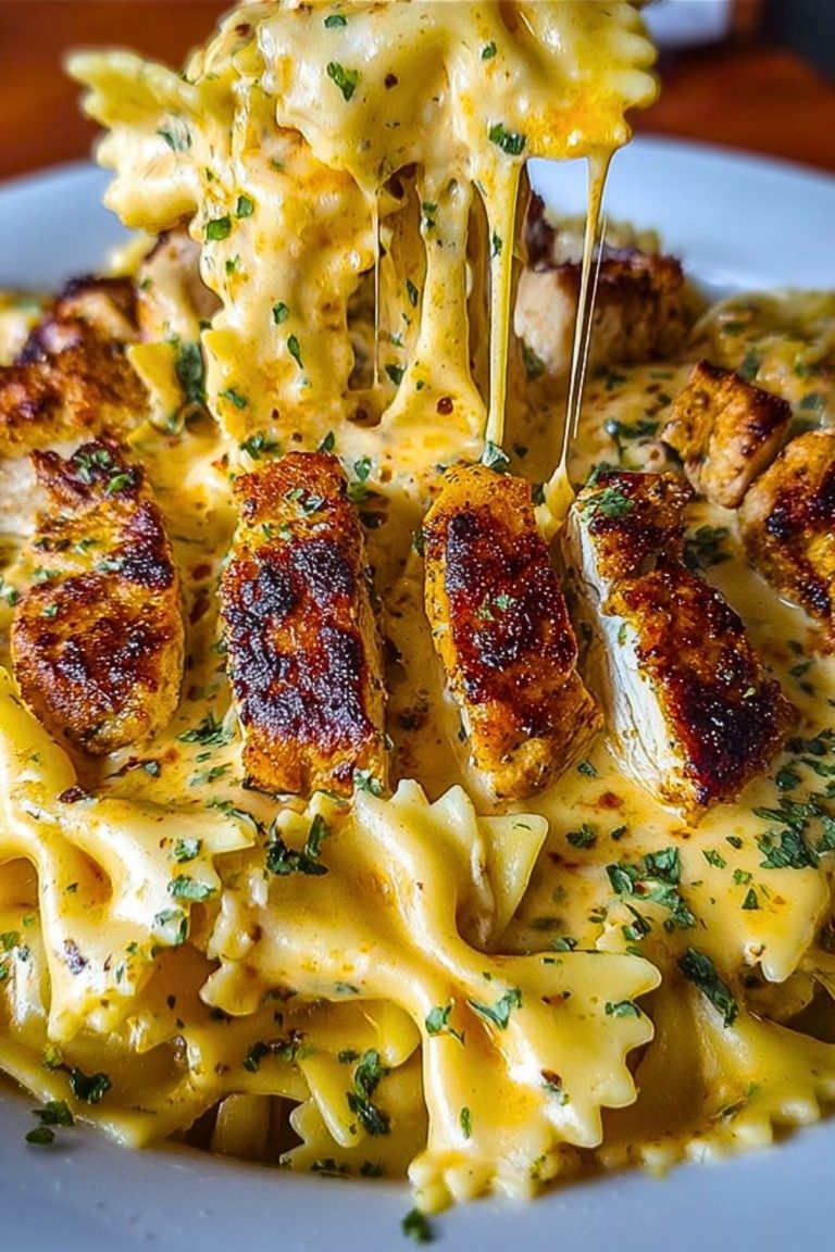 Cajun Chicken Bowtie Pasta with Garlic Cheese Sauce - Ava Chef Life