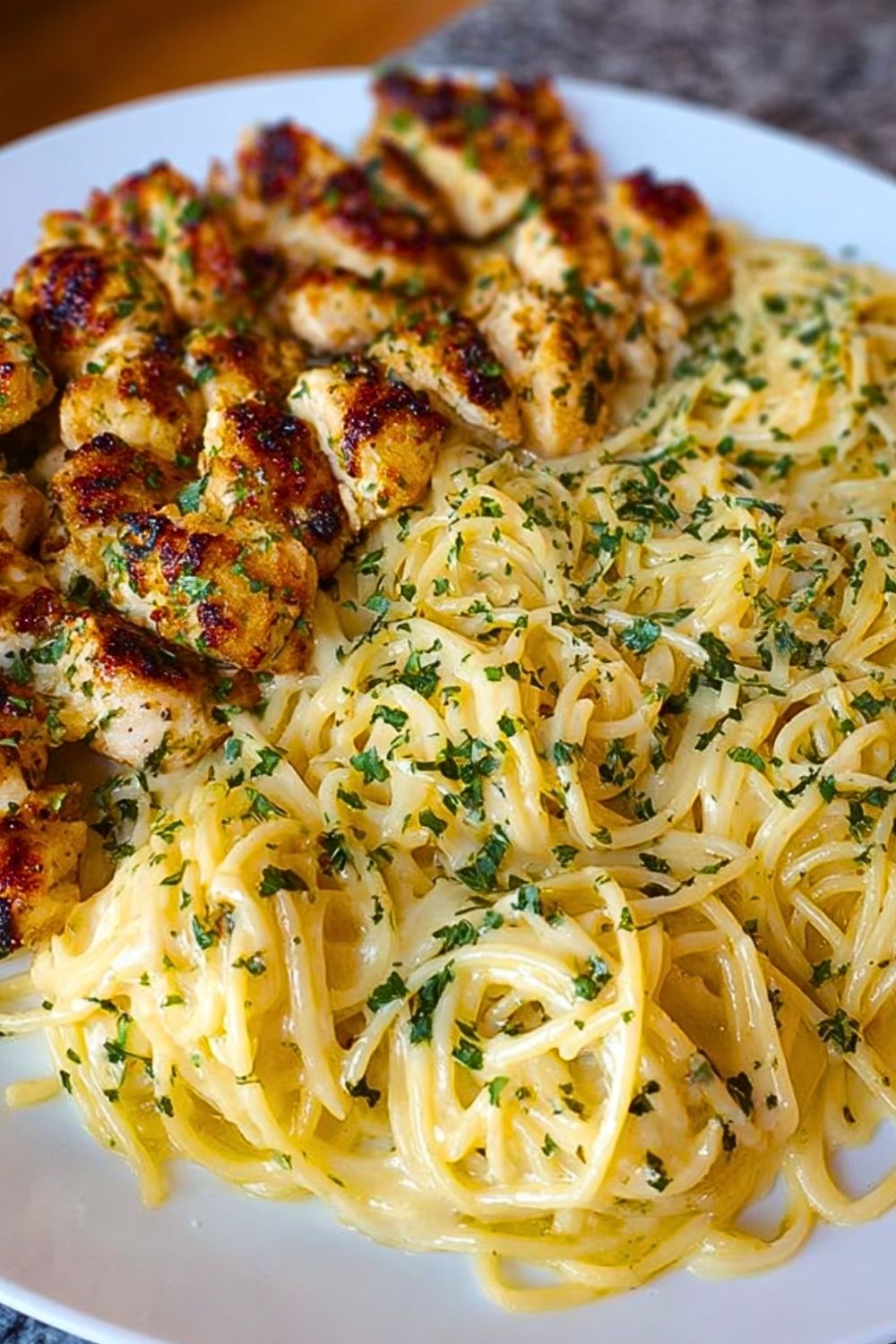 Garlic Parmesan Chicken with Cheesy Spaghetti - Ava Chef Life