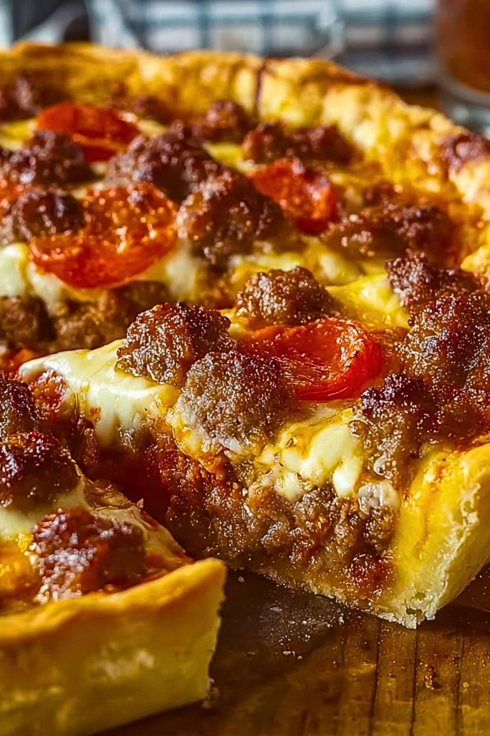 Deep Hamburger Sausage & Pepperoni Pie - Ava Chef Life