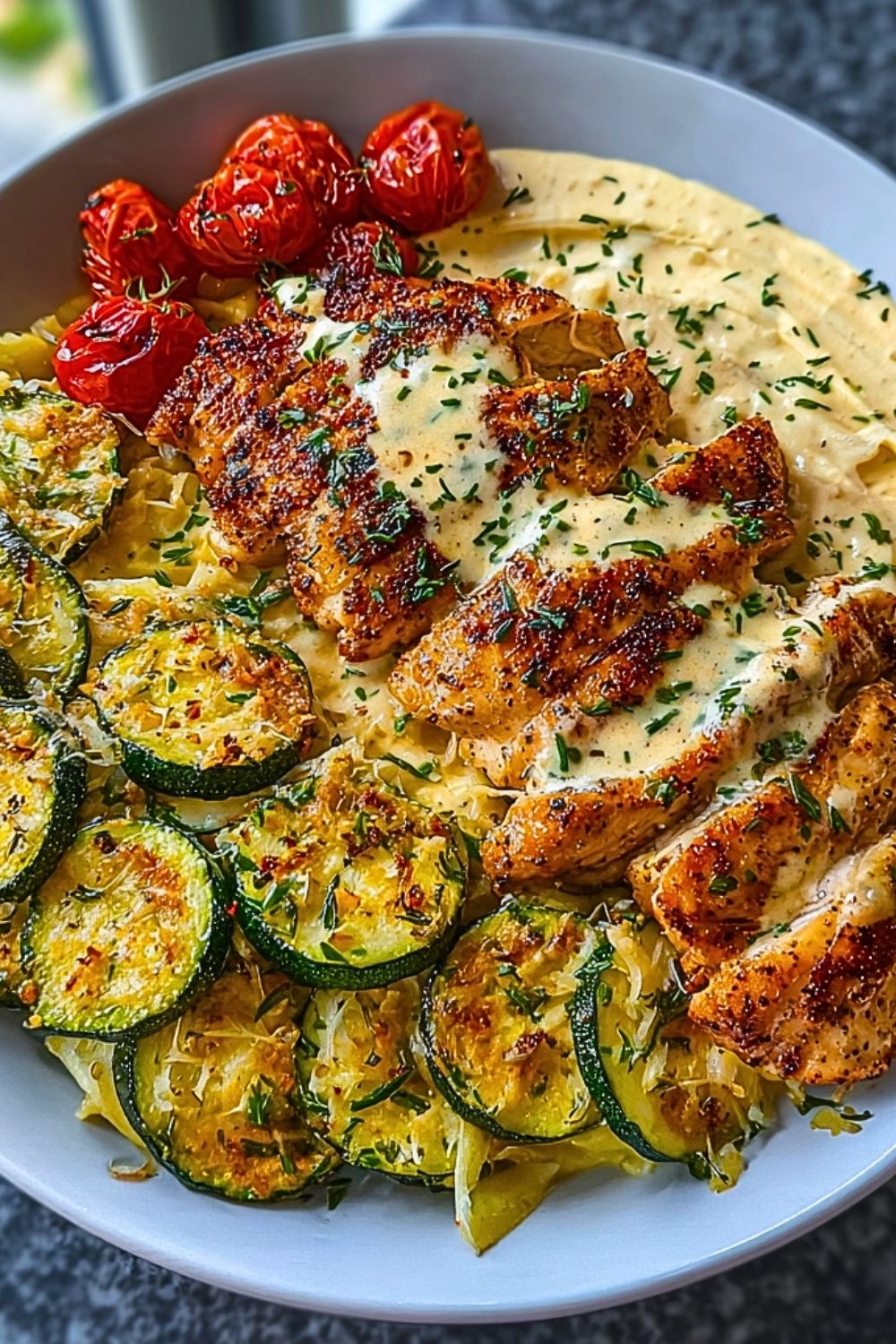 Lemon Dill Chicken Alfredo with Roasted Red Pepper Whipped Feta ...