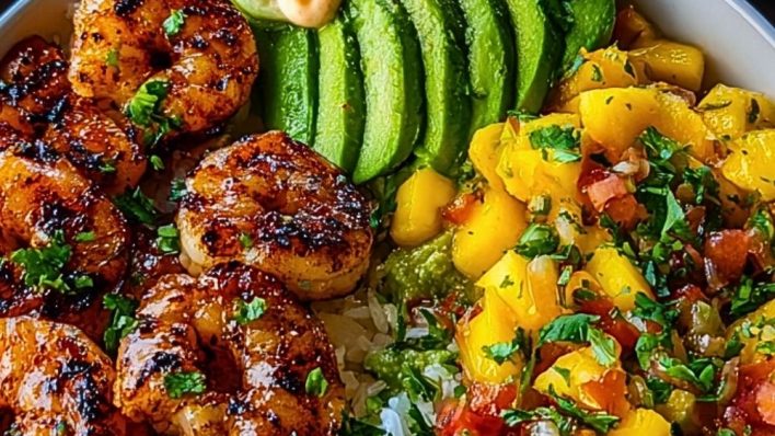 Creamy Herb Rice with Garlic Butter Shrimp Bowl Recipe - Ava Chef Life