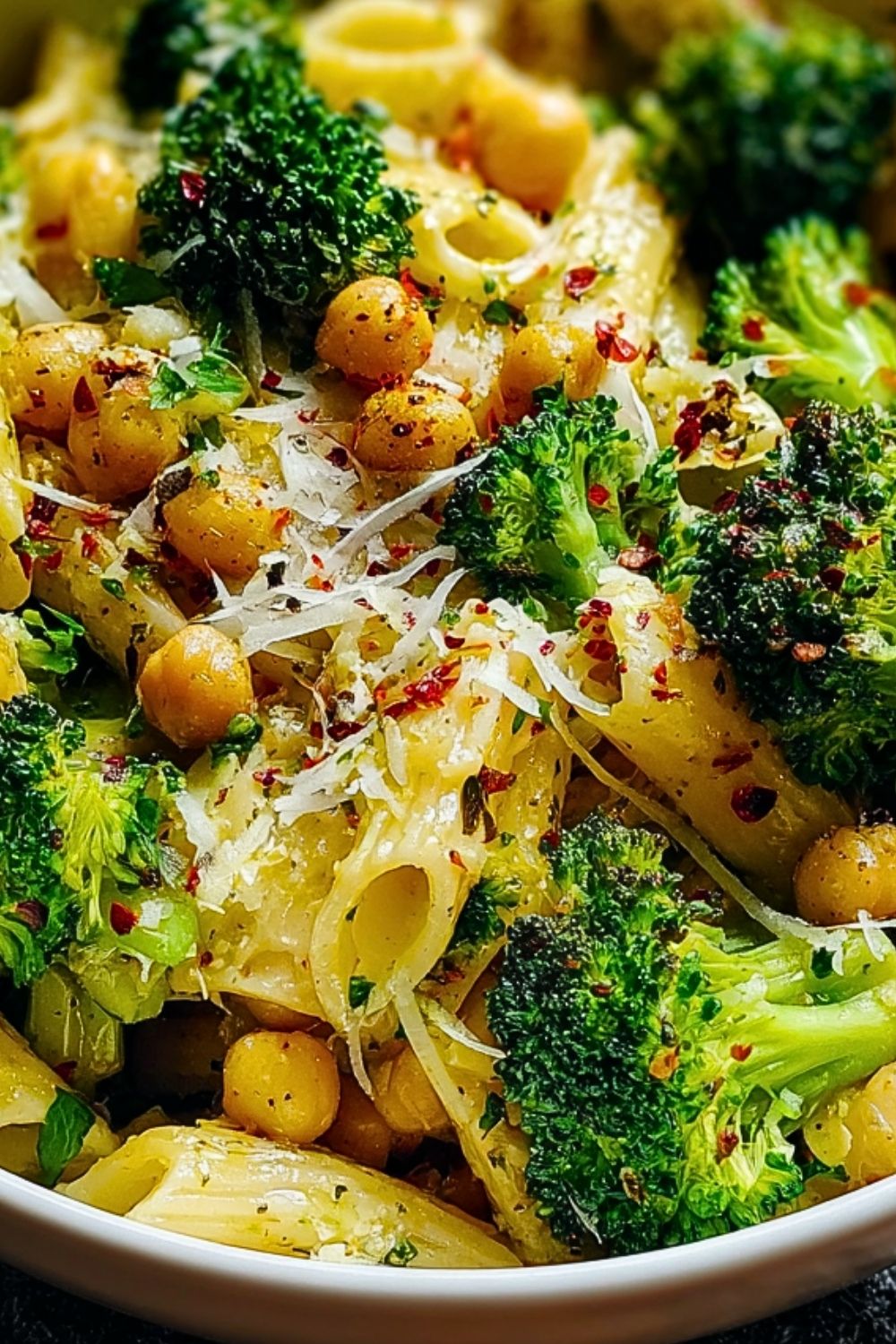 Broccoli Chickpea Pasta with Garlic Olive Oil - Ava Chef Life