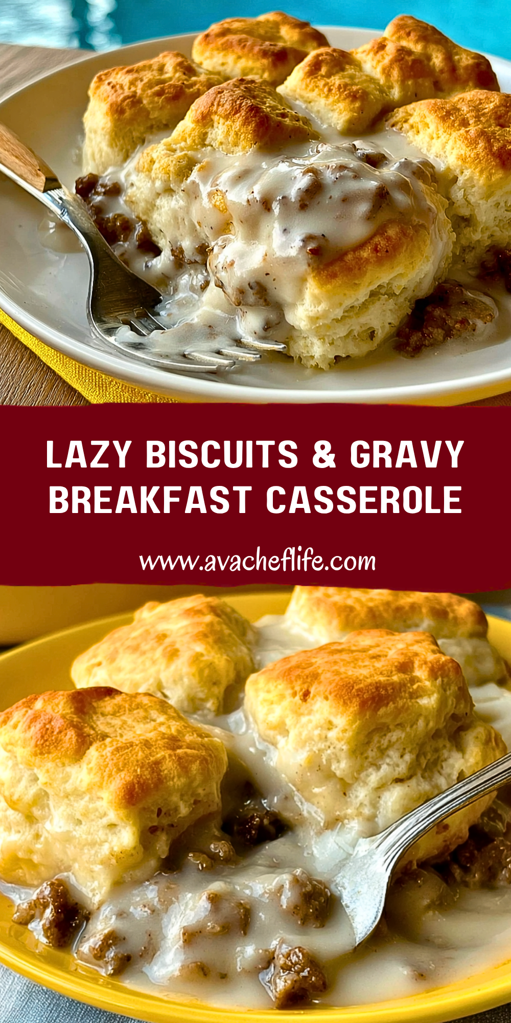 Lazy Biscuits & Gravy Breakfast Casserole - Ava Chef Life